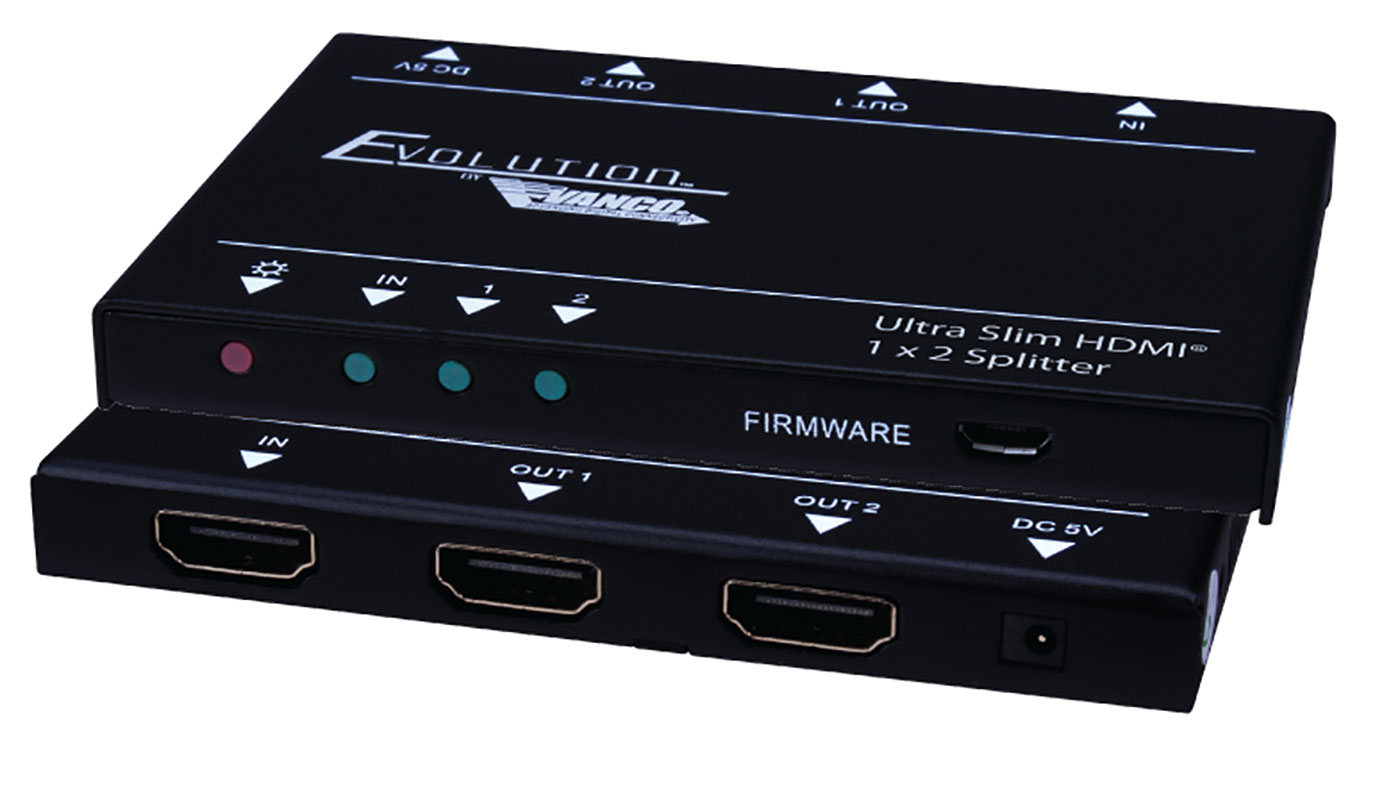 Evolution HDMI® 1x2 Ultra Slim UHD Splitter - Vanco Brands